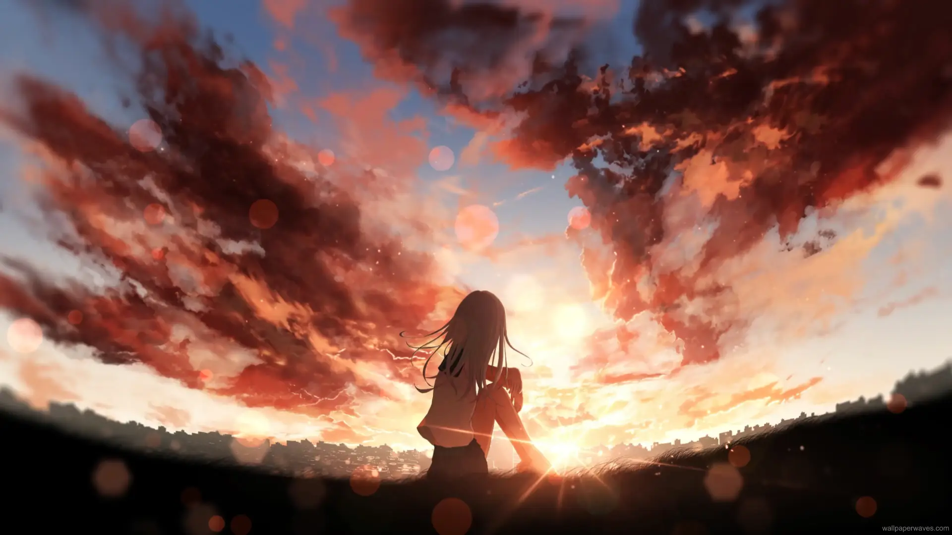 Anime Girl Sunset Live Wallpaper