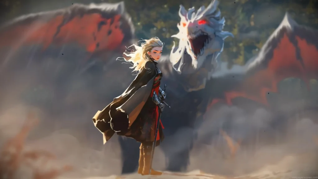 Fireborn Princess and Dragon Live Wallpaper