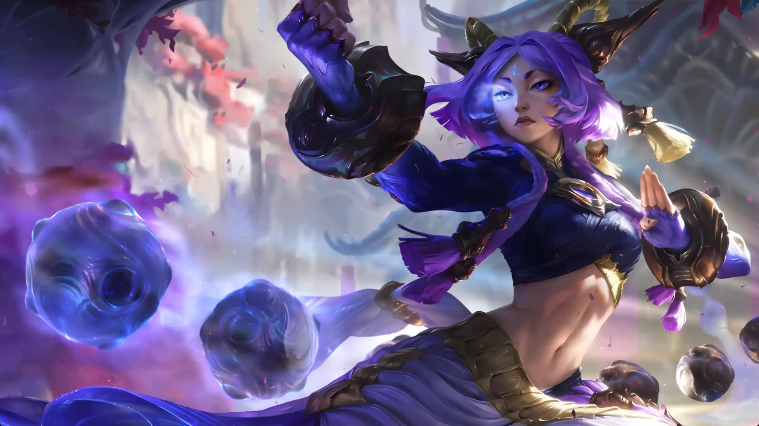 Yunara Purple Magic League of Legends Live Wallpaper