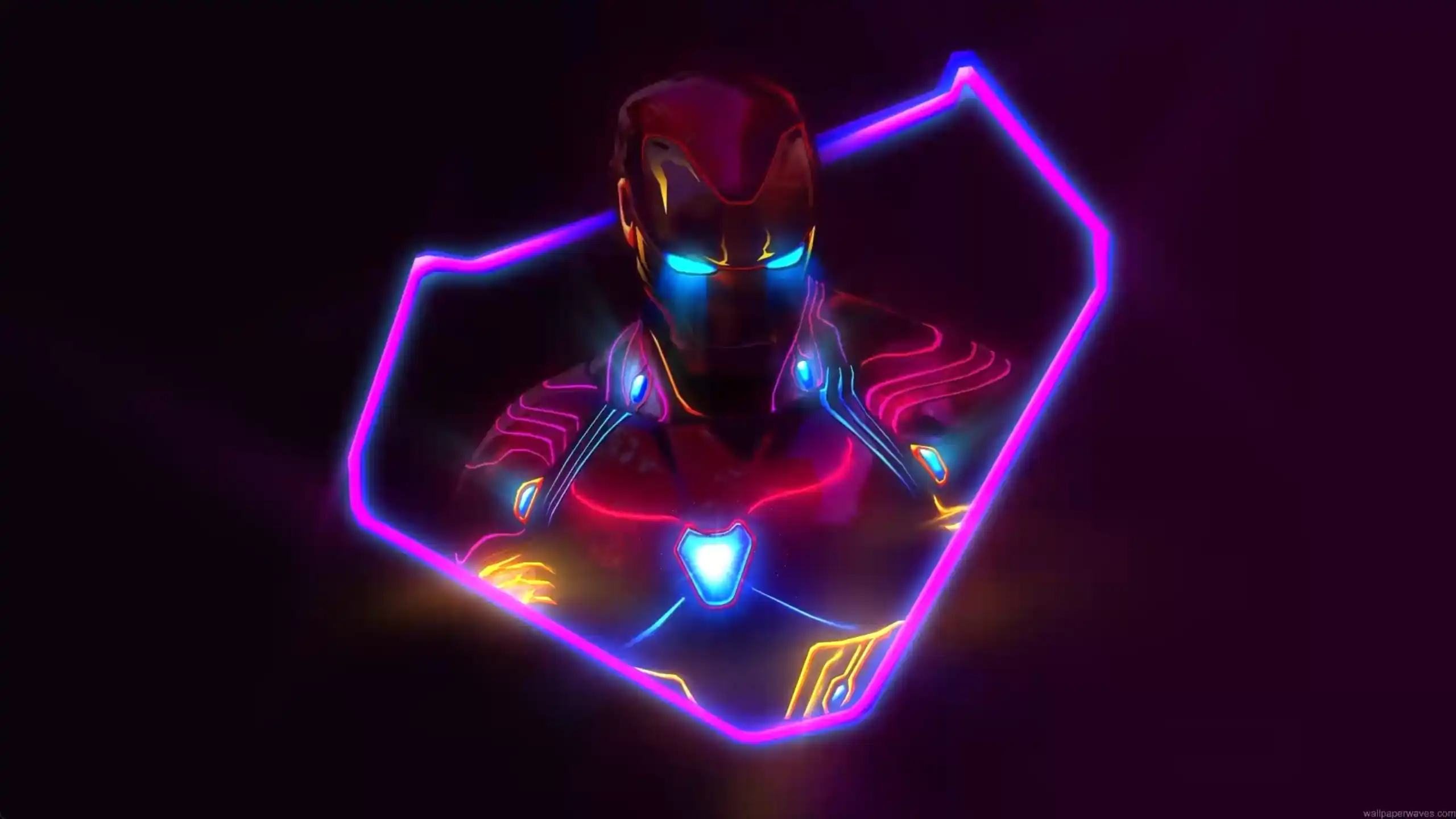 Neon Iron Man Suit Glow Live Wallpaper