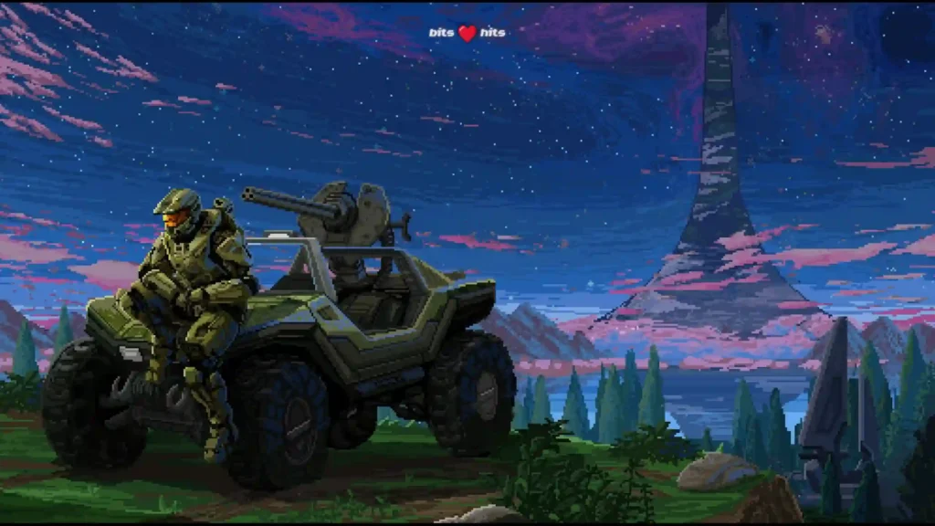 Halo Master Chief Pixel Art Warthog Live Wallpaper