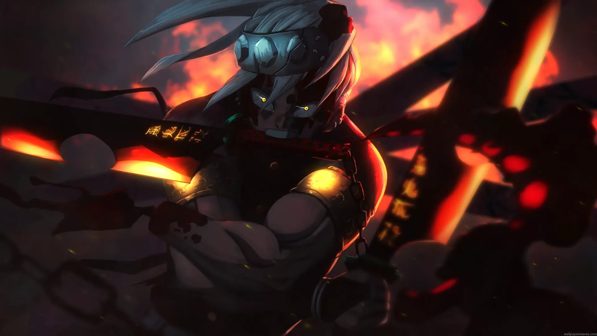 Tengen Uzui Dual Blade Fury Live Wallpaper