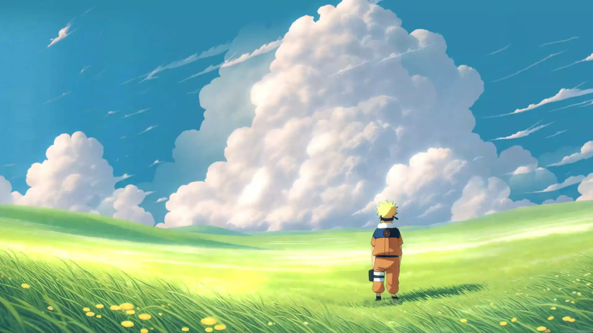 Naruto Uzumaki Sky and Fields Aesthetic Live Wallpaper